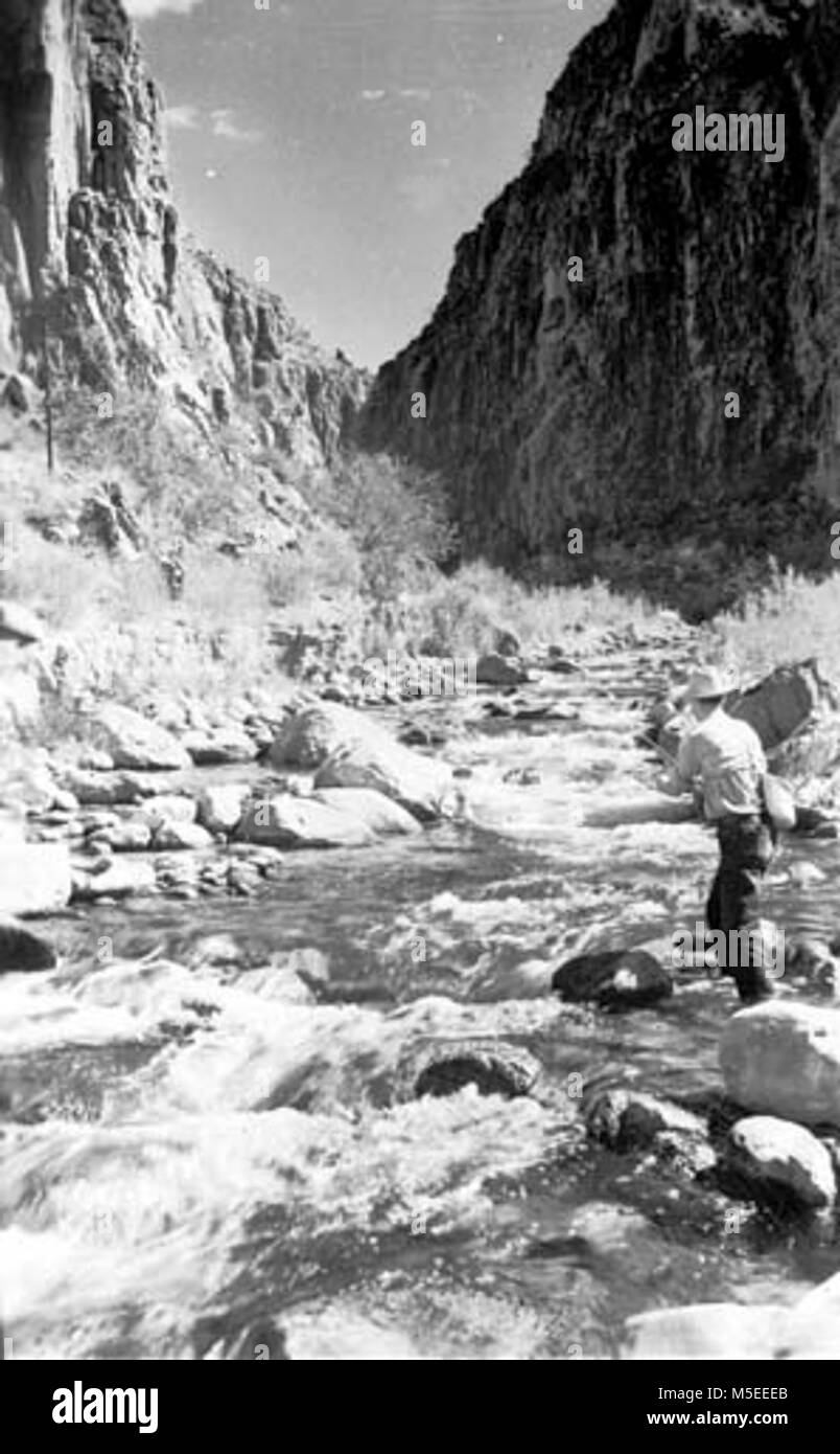 Grand Canyon Historic - Fishing Bright Angel Creek FLY FISHERMAN ...