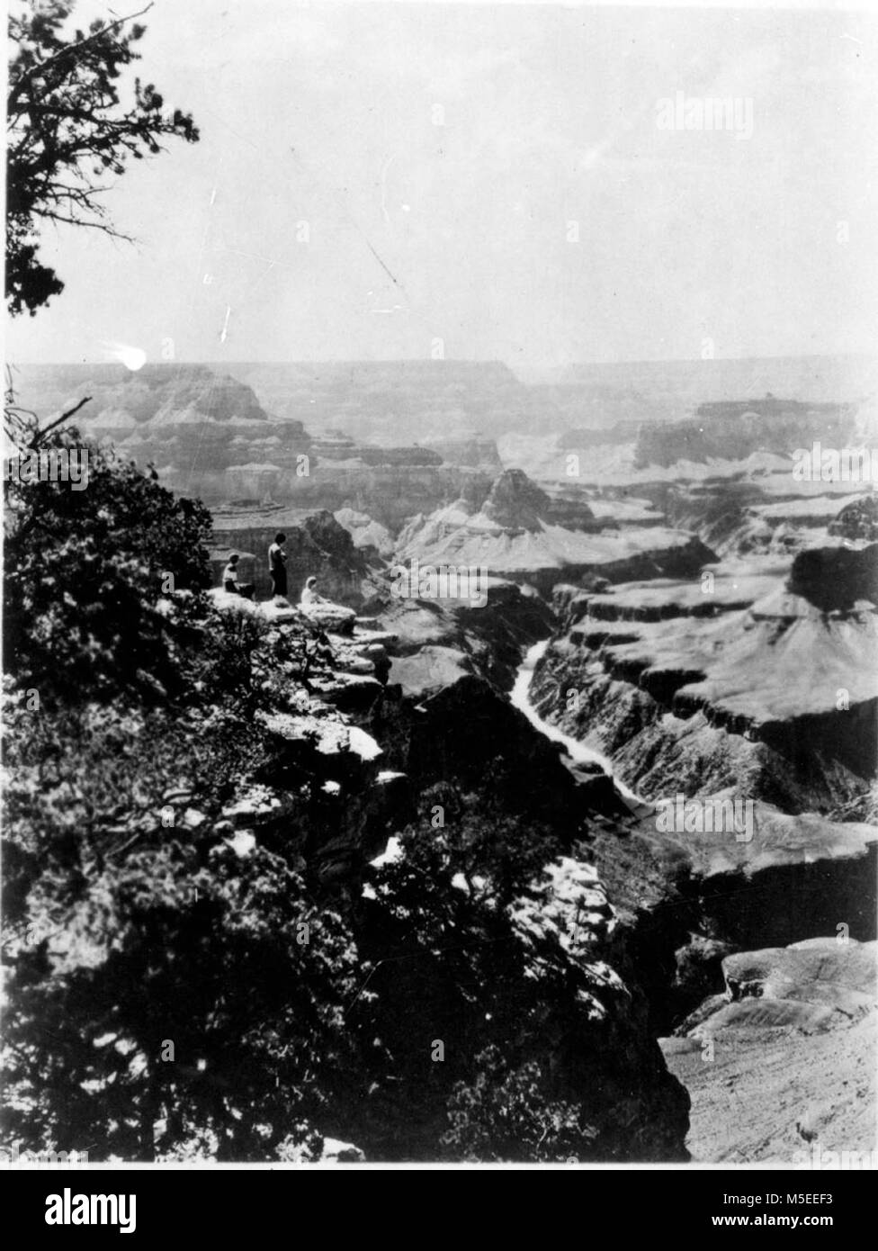 Grand Canyon HistoricPima Point VIEW WITH FIGURES, DOWN CANYON, FROM ...