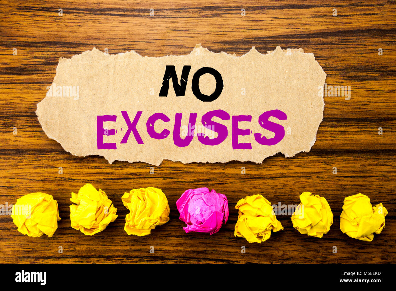 Handwriting text No Excuses. Concept for Stop Ban for Excuse Written on ...