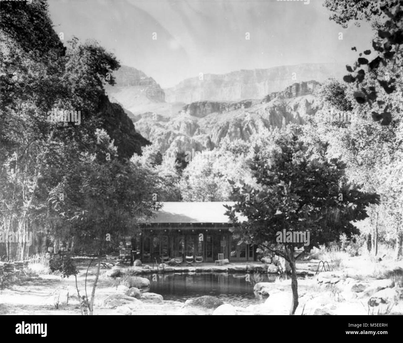 Grand Canyon Historic- Phantom Ranch Poolside c Phantom Ranch. View to ...