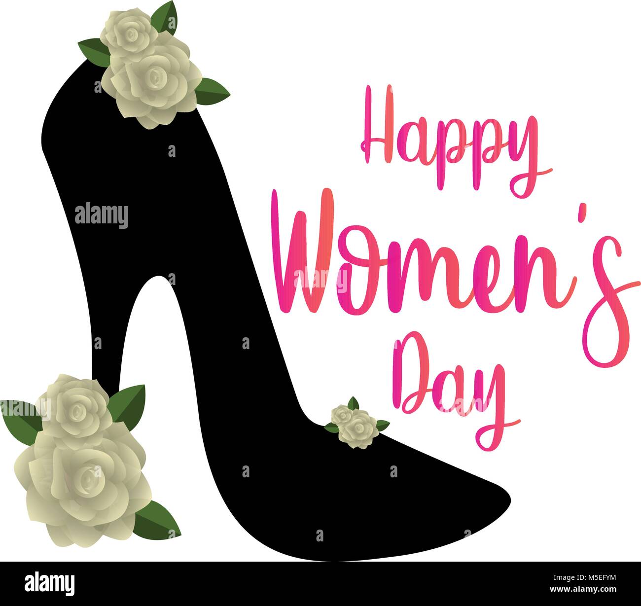 High heel shoe with flowers. Happy women day Stock Vector Image & Art ...