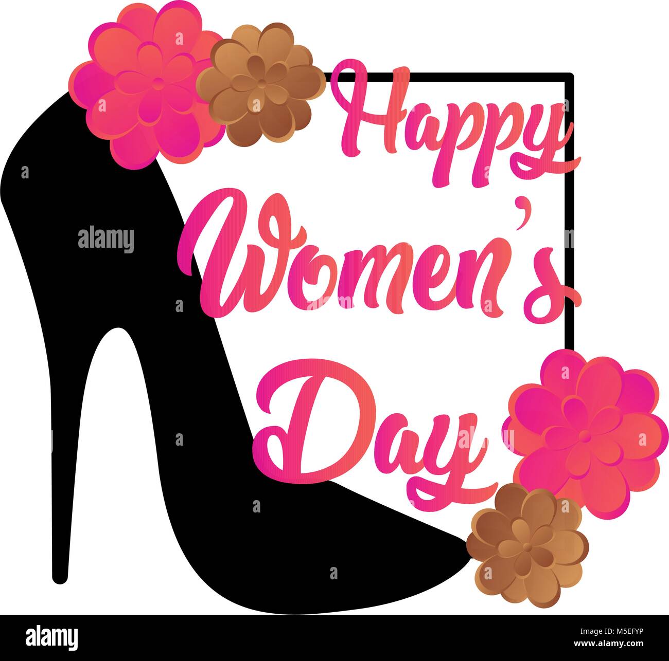 High heel shoe with flowers. Happy women day Stock Vector Image & Art ...