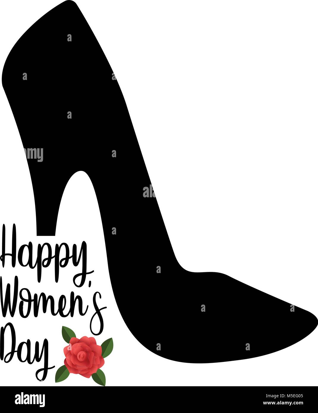 High heel shoe with flowers. Happy women day Stock Vector Image & Art ...