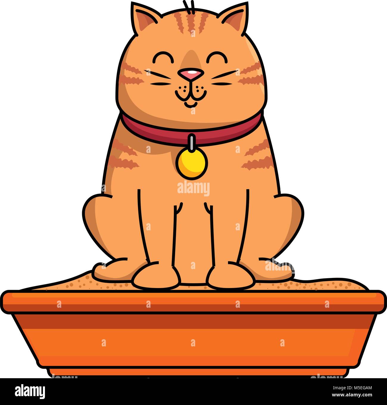cute cat mascot with sand box vector illustration design Stock Vector ...