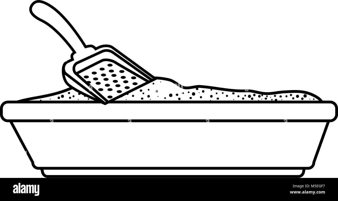 sandbox cat with shovel vector illustration design Stock Vector Image ...