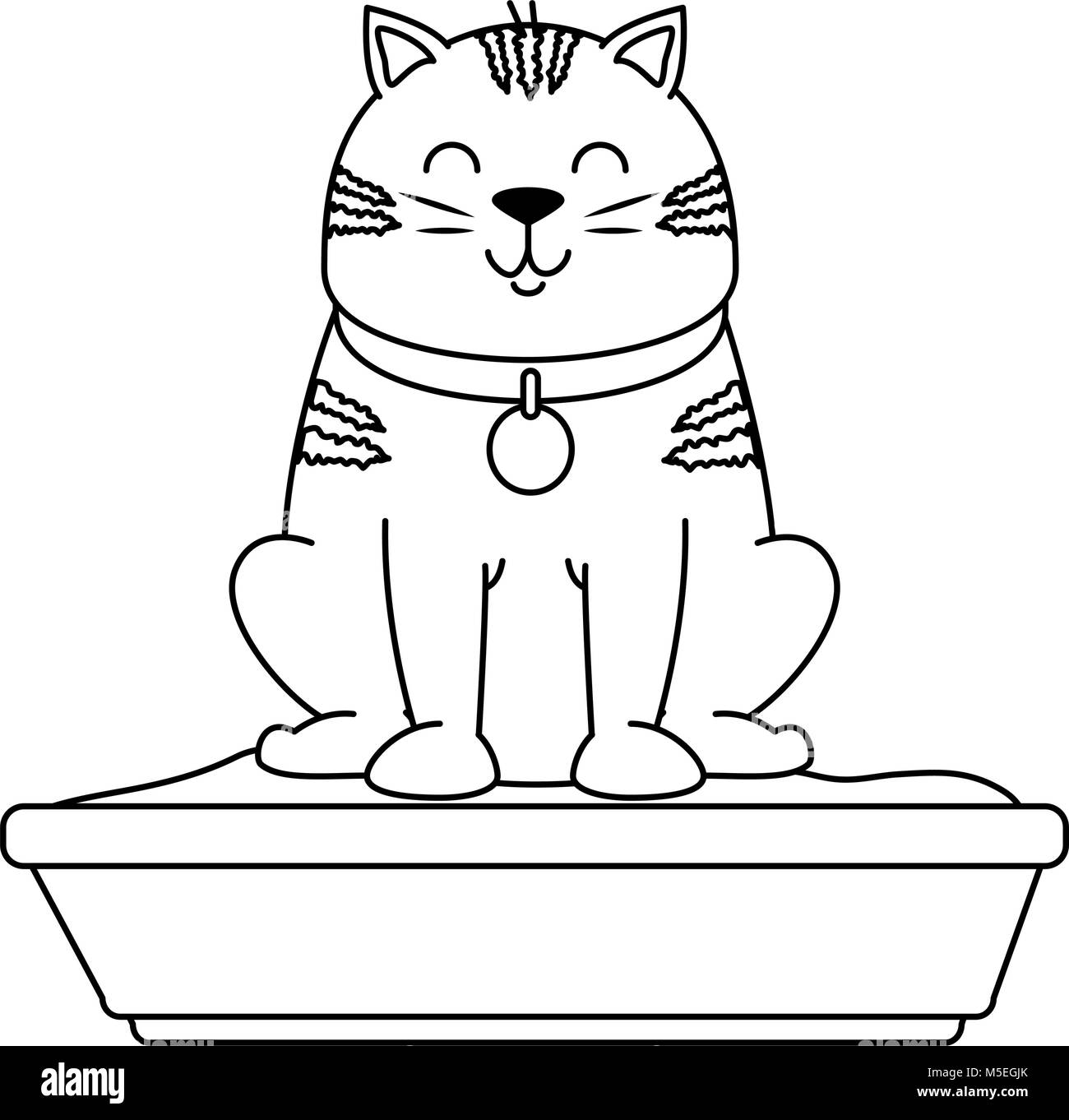 cute cat mascot with sand box vector illustration design Stock Vector ...