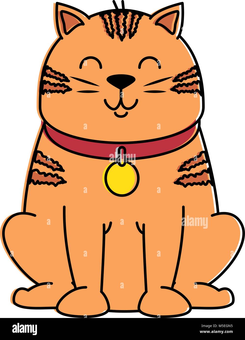 cute cat mascot character vector illustration design Stock Vector Image ...