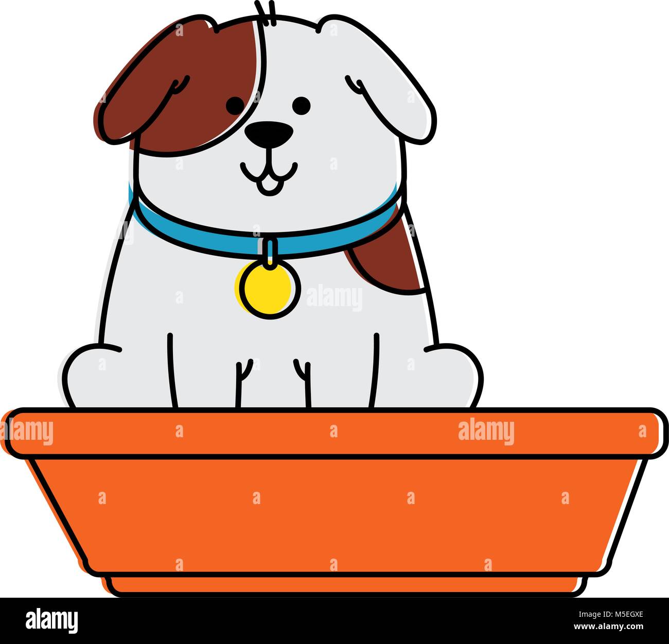 Funny dog washing illustration Stock Vector Images - Alamy