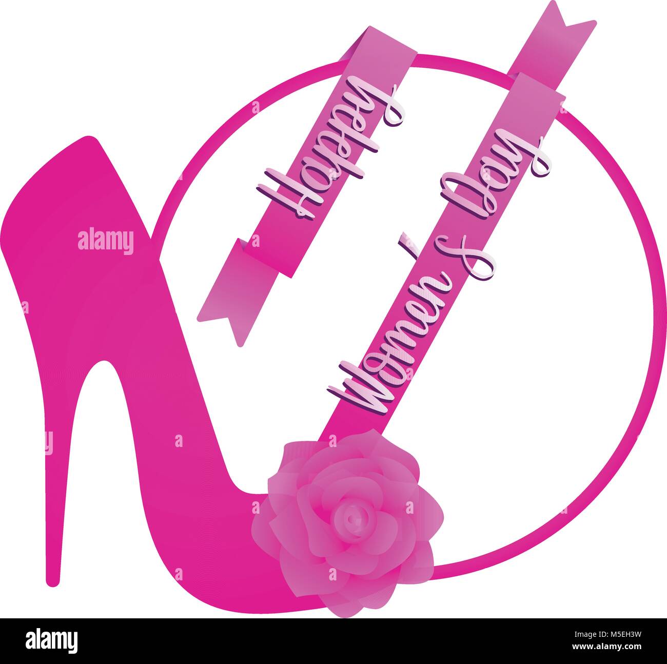 High heel shoe with roses. Happy women day Stock Vector Image & Art - Alamy