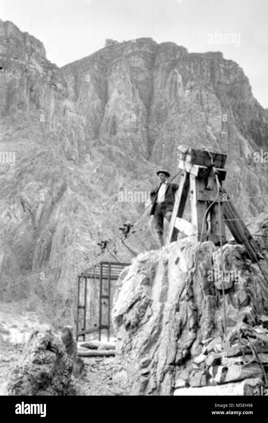 Grand Canyon Historic - Colorado River Cable Crossing c CABLE TRAM CAGE ...