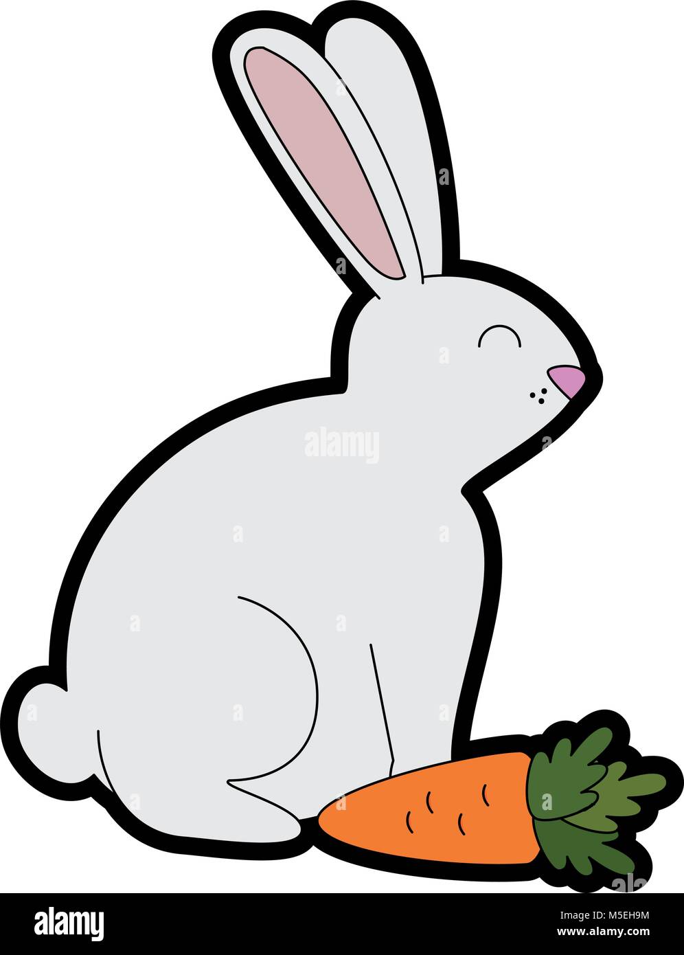 cute rabbit with carrot character Stock Vector Image & Art - Alamy