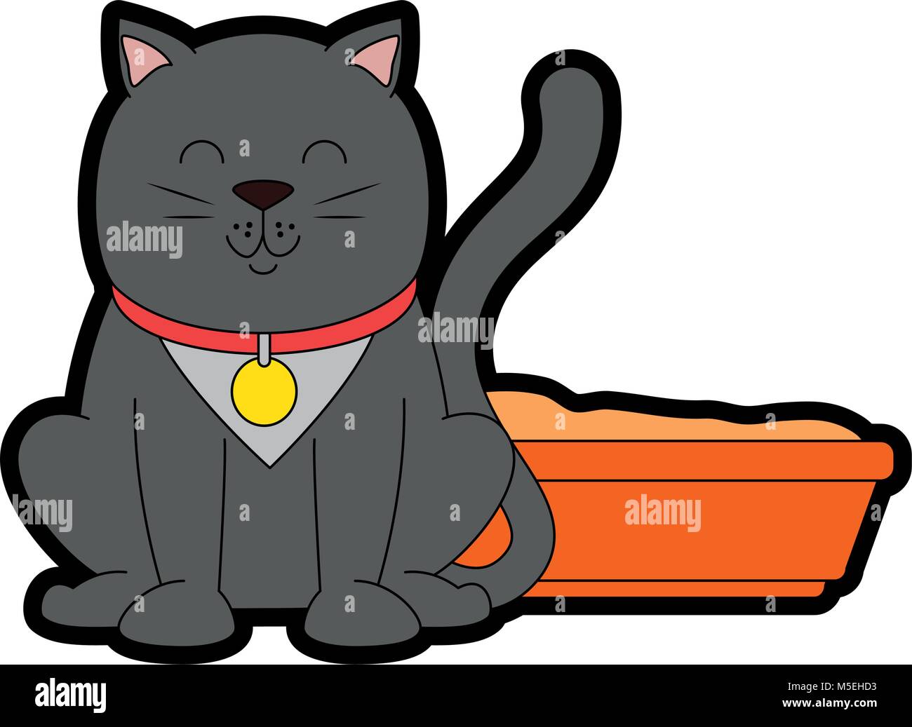 cute cat mascot with sand box Stock Vector Image & Art - Alamy