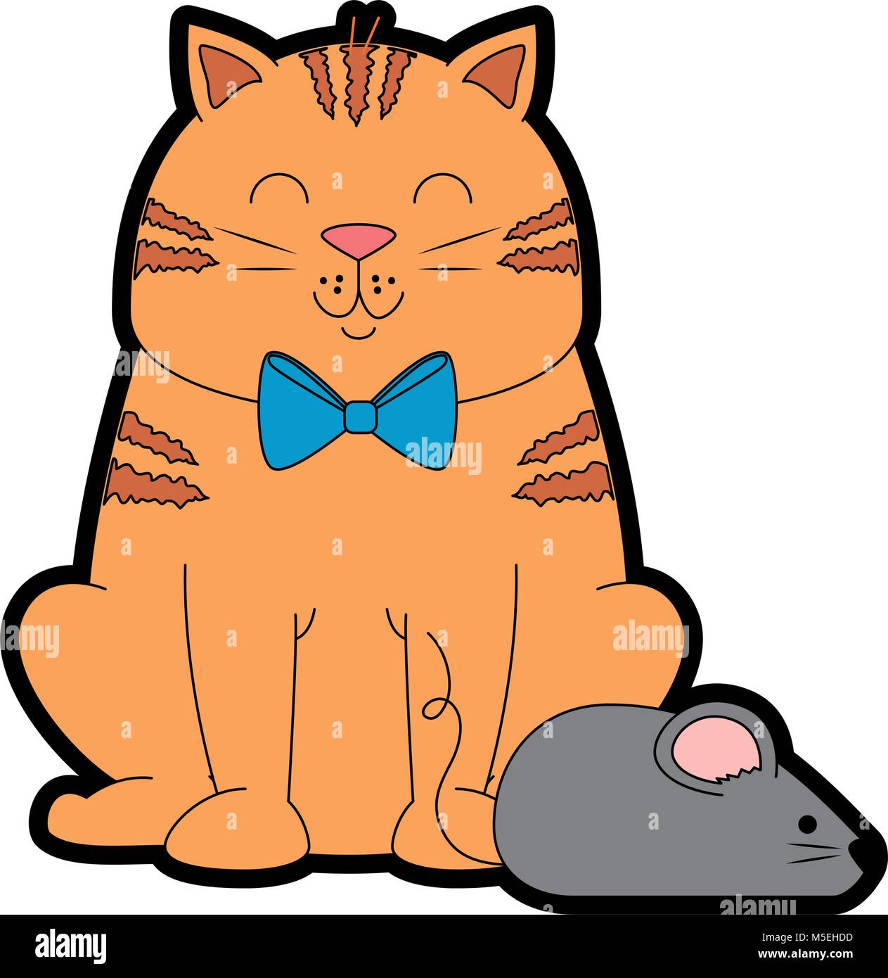 cute cat mascot with mouse Stock Vector Image & Art - Alamy