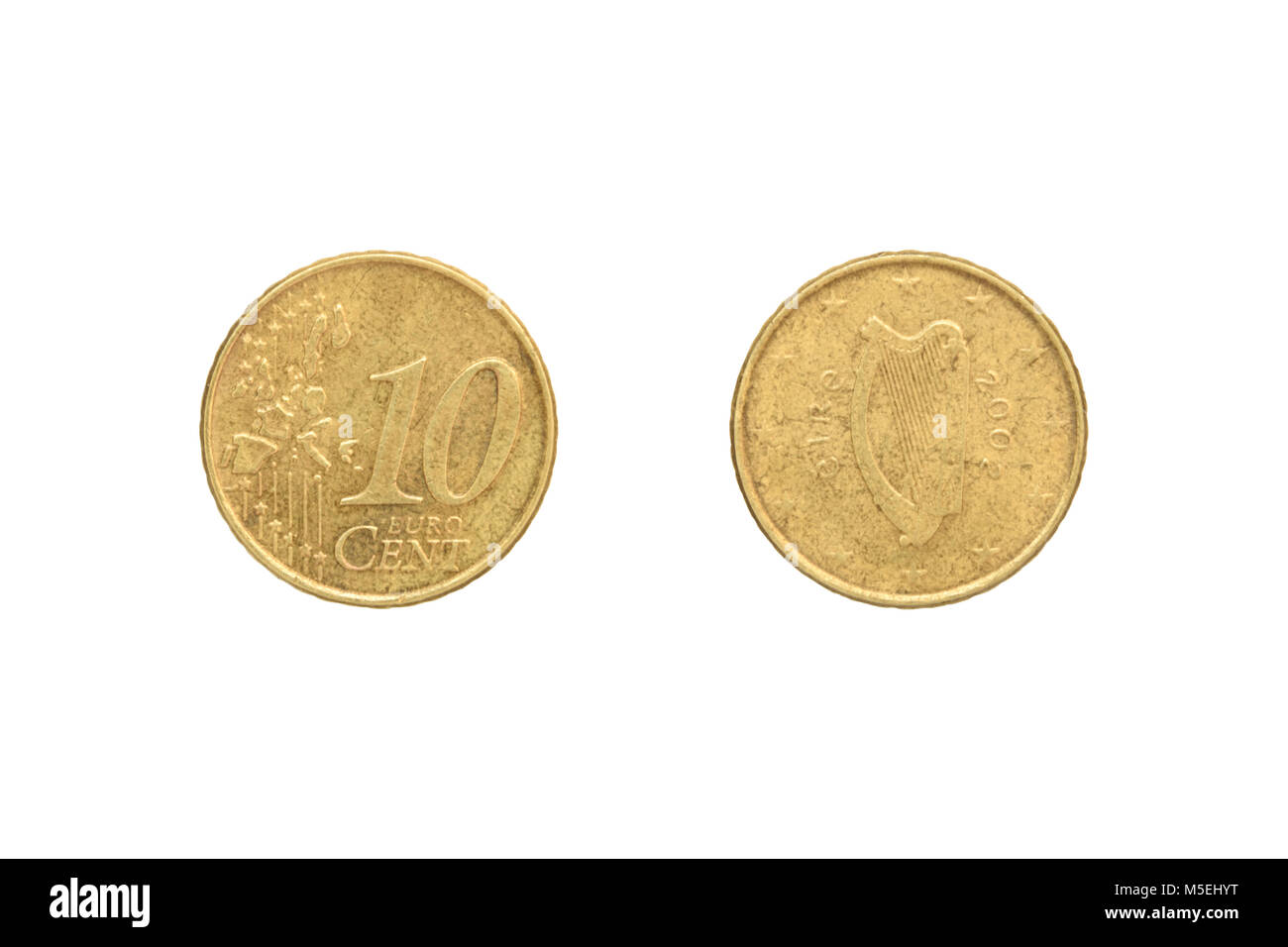 Ten Euro cent coin isolated on white background Stock Photo - Alamy