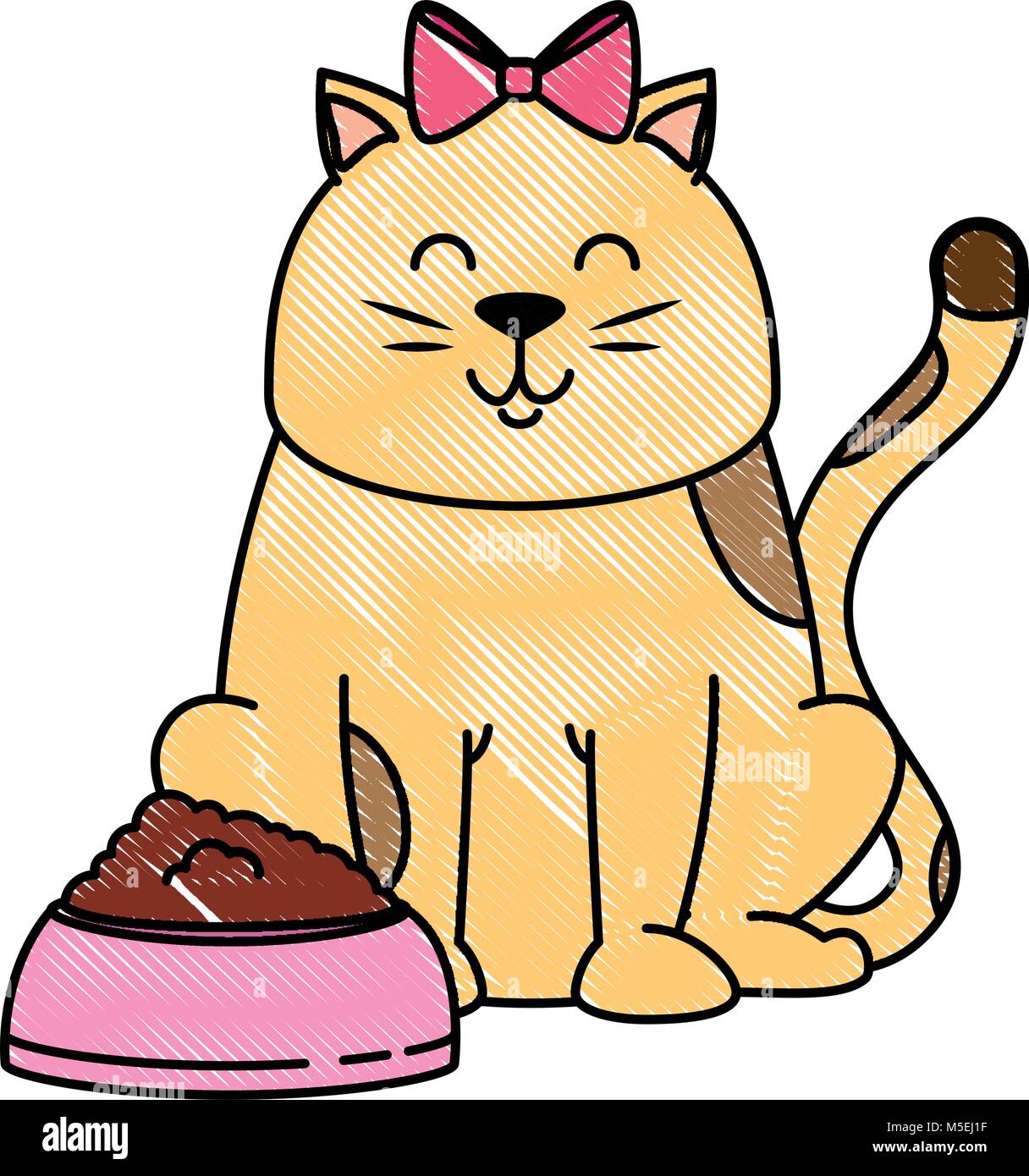 cute cat mascot with dish food Stock Vector Image & Art - Alamy