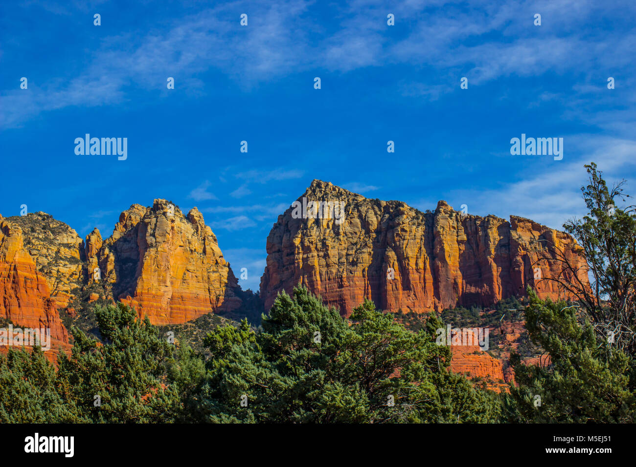 Scenic Landscape Of Red Rock Mountains With Geological Layers Stock ...