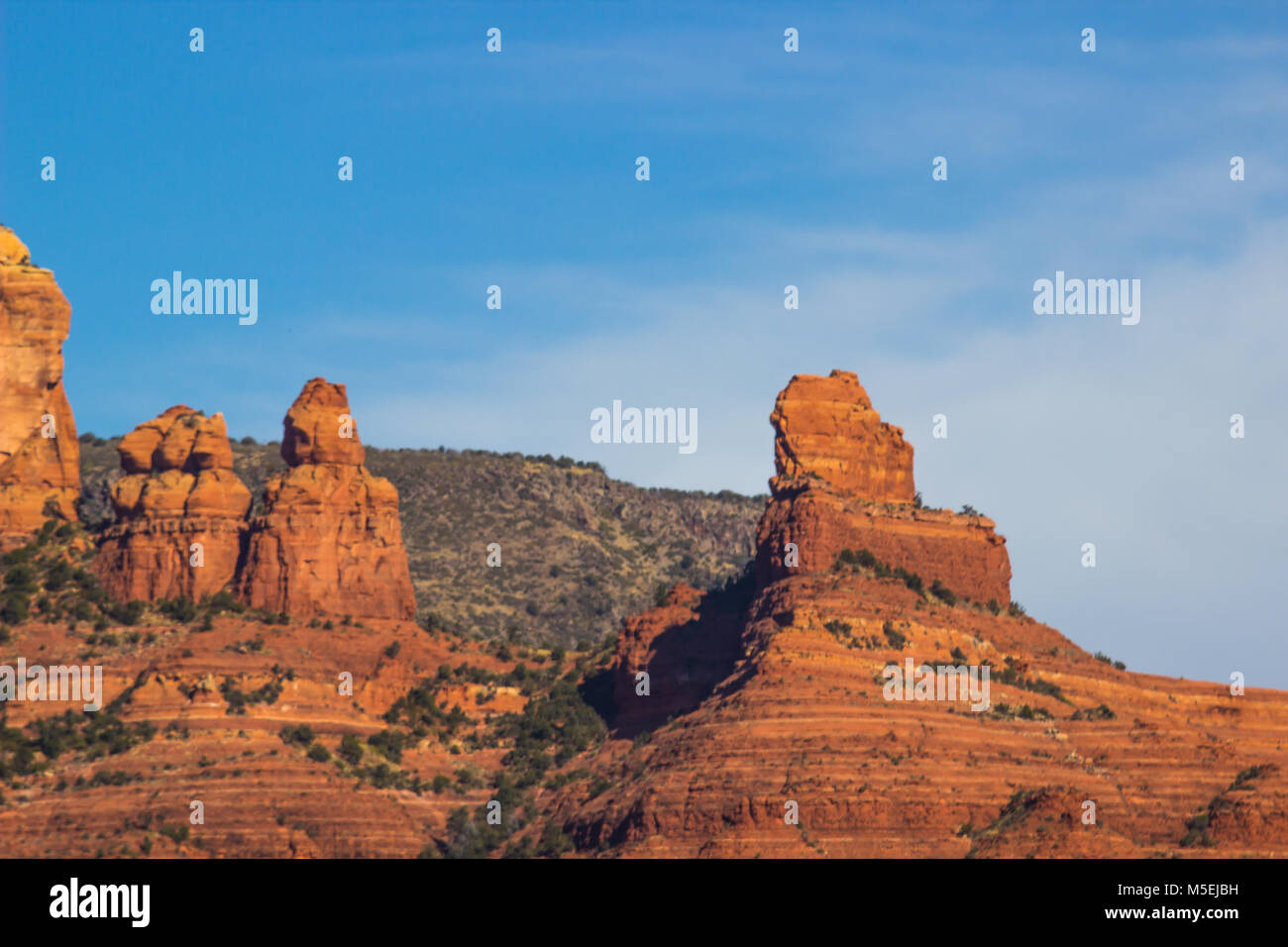 Red Rock Peaks Jutting Up From Arizona High Desert Mountains With ...