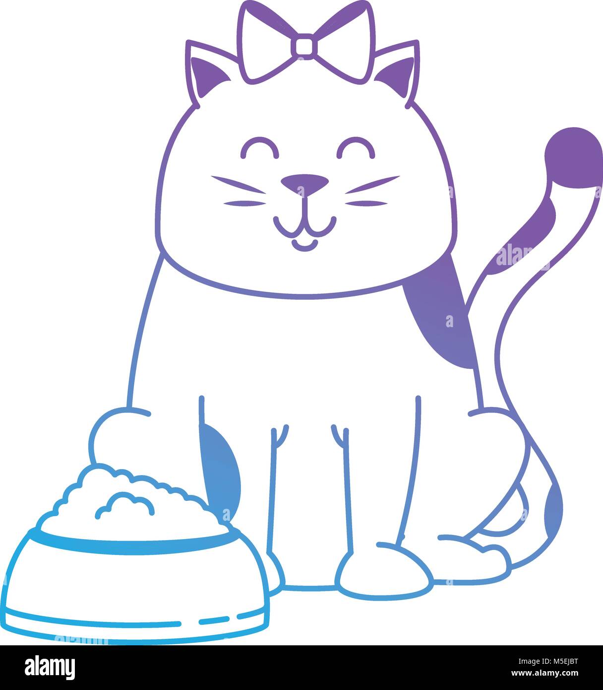 cute cat mascot with dish food Stock Vector Image & Art - Alamy