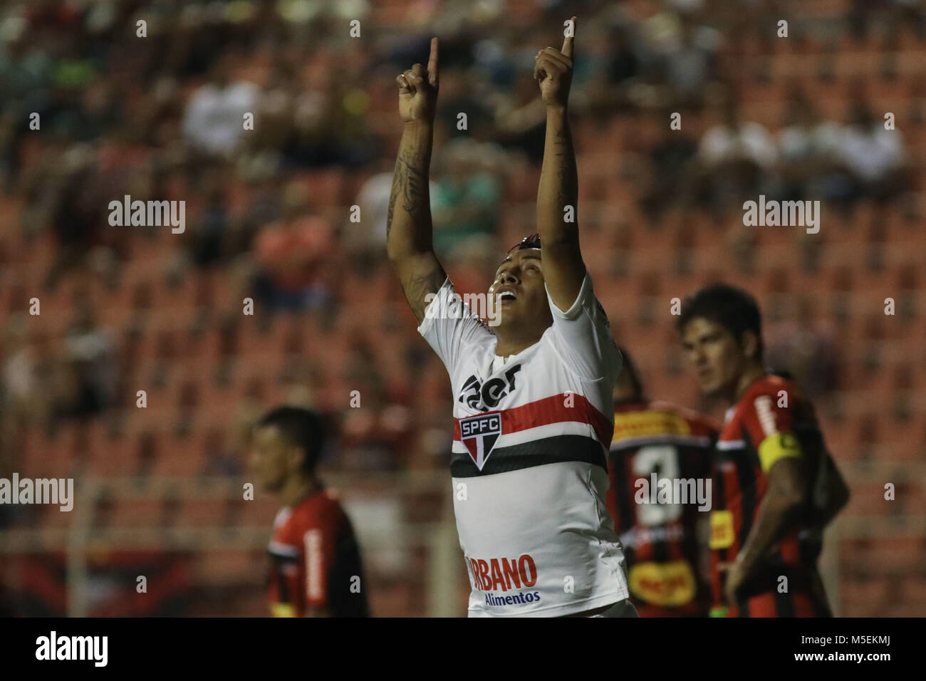 Itu, Brazil. 21st Feb, 2018. Cueva celebrates his goal, the first of ...