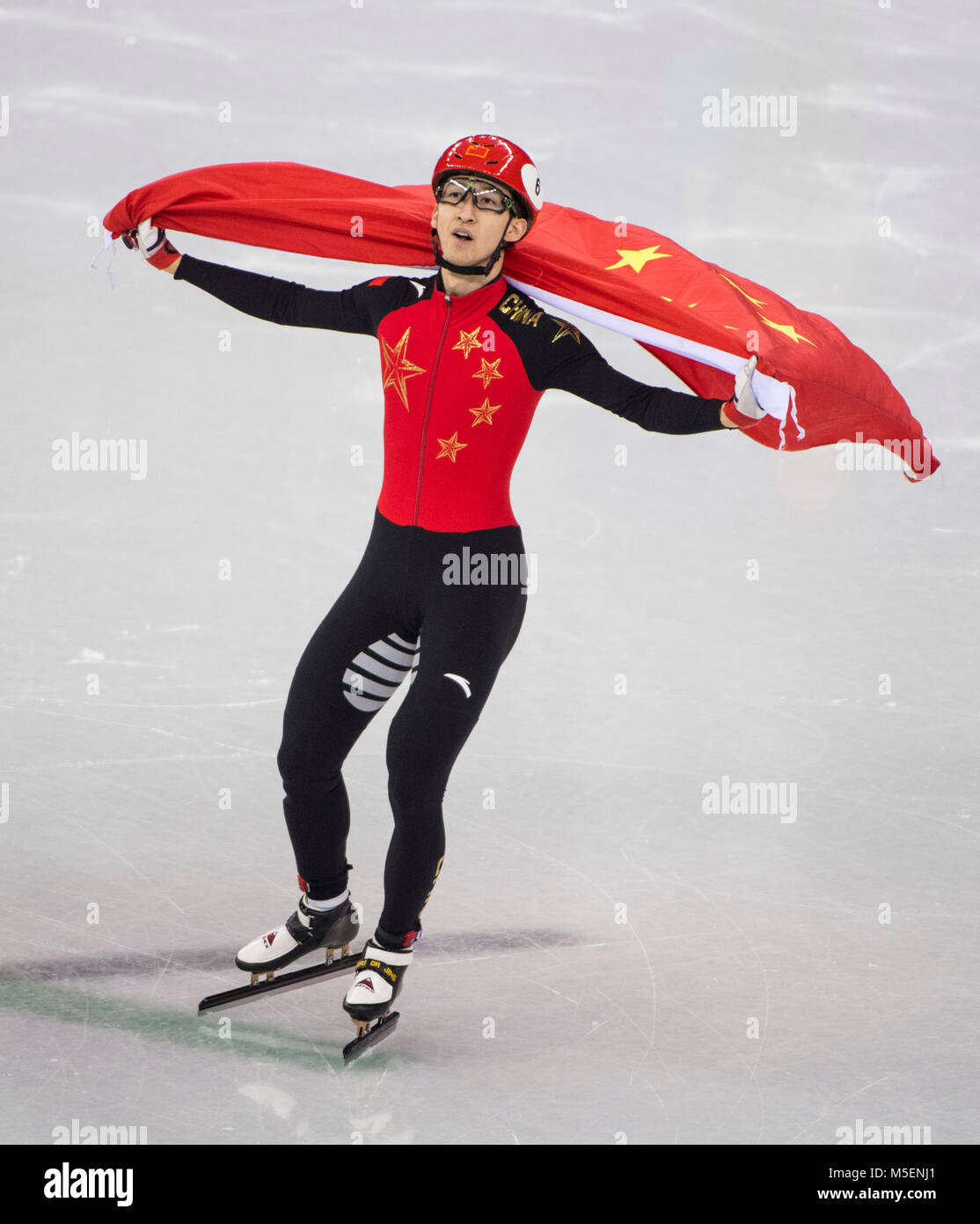 WU Dajing (CHN), first place, gold medal, Short Track Speed Skating ...