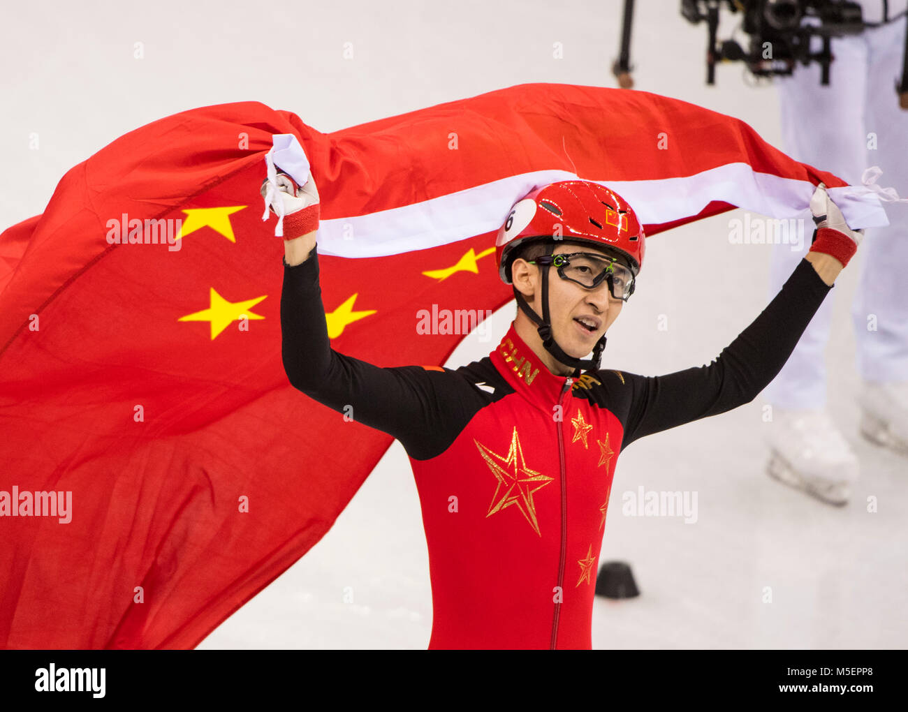 WU Dajing (CHN), first place, gold medal, Short Track Speed Skating ...