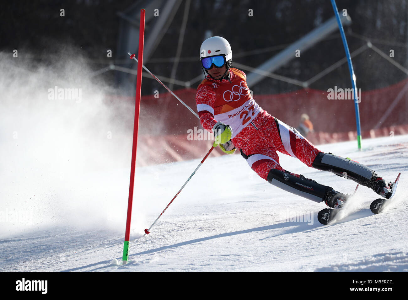 Pyeongchang, South Korea. 22nd Feb, 2018. Naoki Yuasa (JPN) Alpine Skiing : Men's Slalom at ...