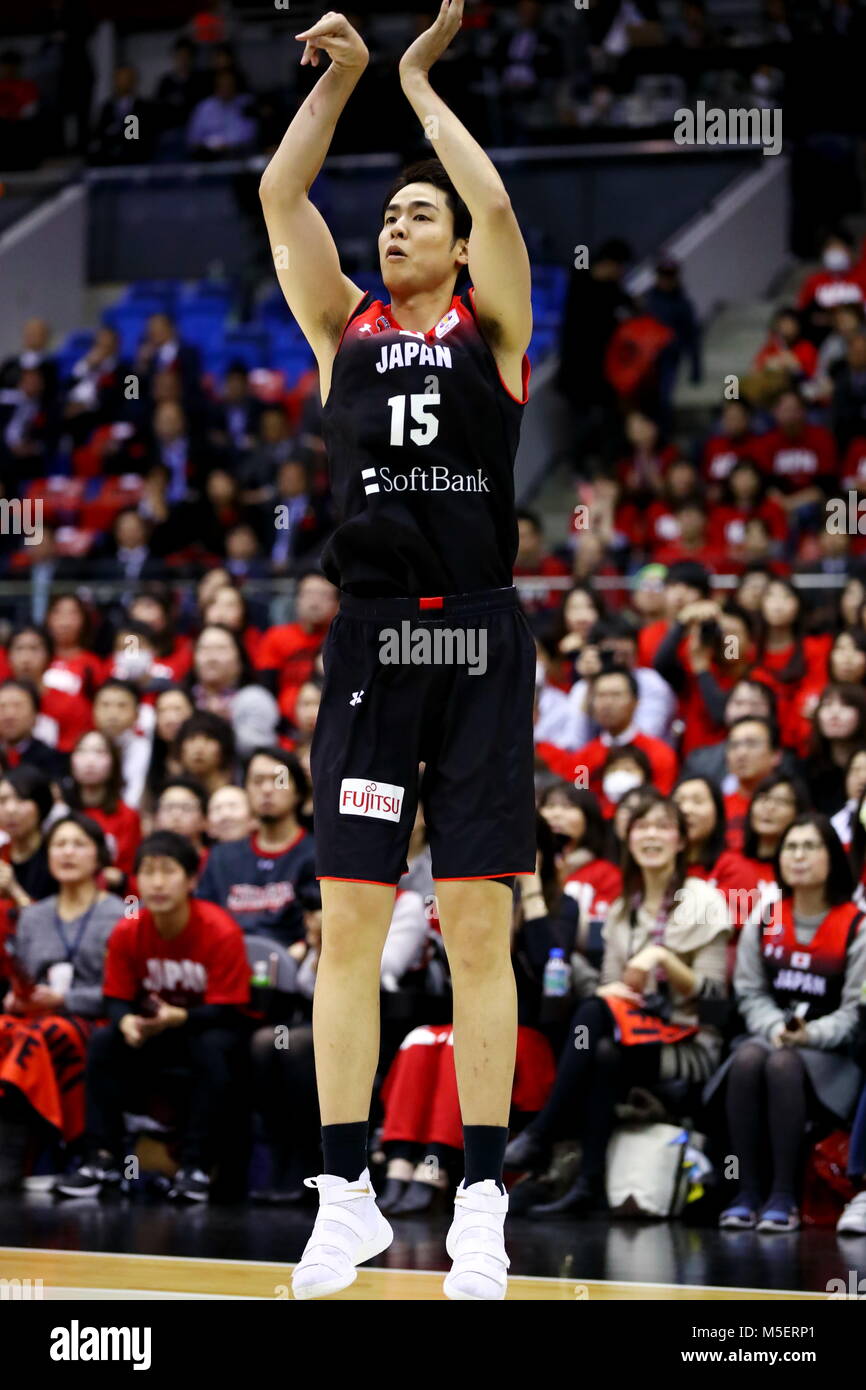 Kanagawa, Japan. 22nd Feb, 2018. Joji Takeuchi (JPN) Basketball : FIBA ...