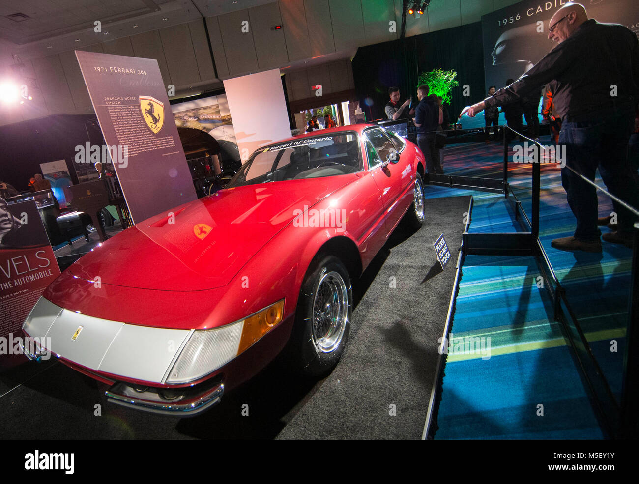 Toronto, Canada. 22nd Feb, 2018. A 1971 Ferrari 365 is seen during the ...