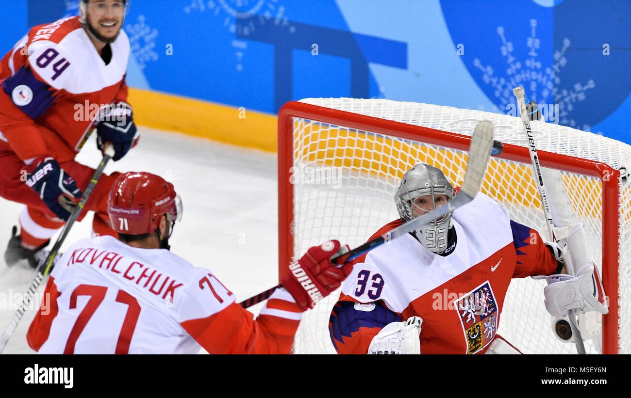 Kangnung, Korea, Republic Of. 23rd Feb, 2018. From left Czech TOMAS KUNDRATEK, ILYA KOVALCHUK of ...