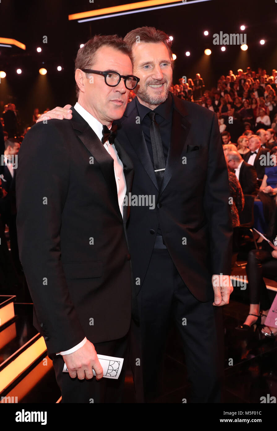 22 February 2018, Germany, Hamburg, 53rd Golden Camera Awards: Actor Sebastian Koch (L) and ...