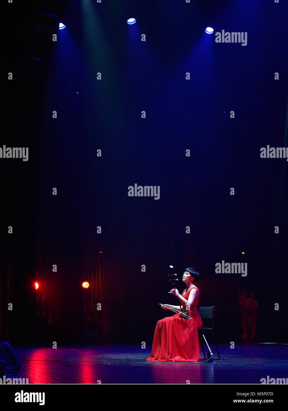 Auckland, New Zealand. 22nd Feb, 2018. Musician Cheng Wenwen plays ...
