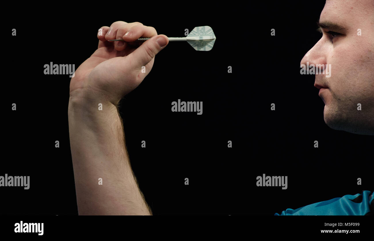 22. February 2018, Germany, Berlin: Darts: Premier League, 4th match ...