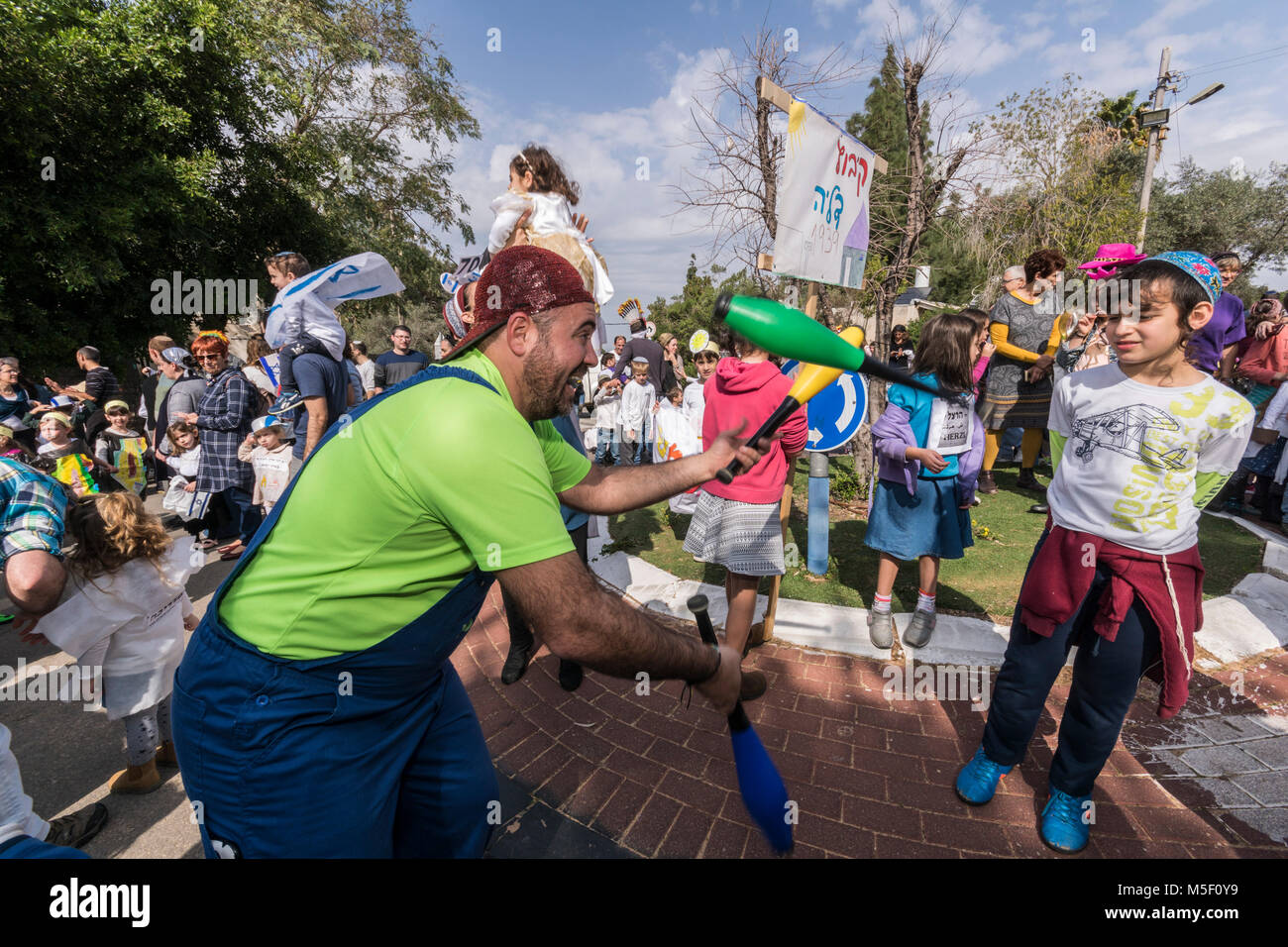 Elkana, Israel. 23rd February, 2018. A Purim parade in the village of ...