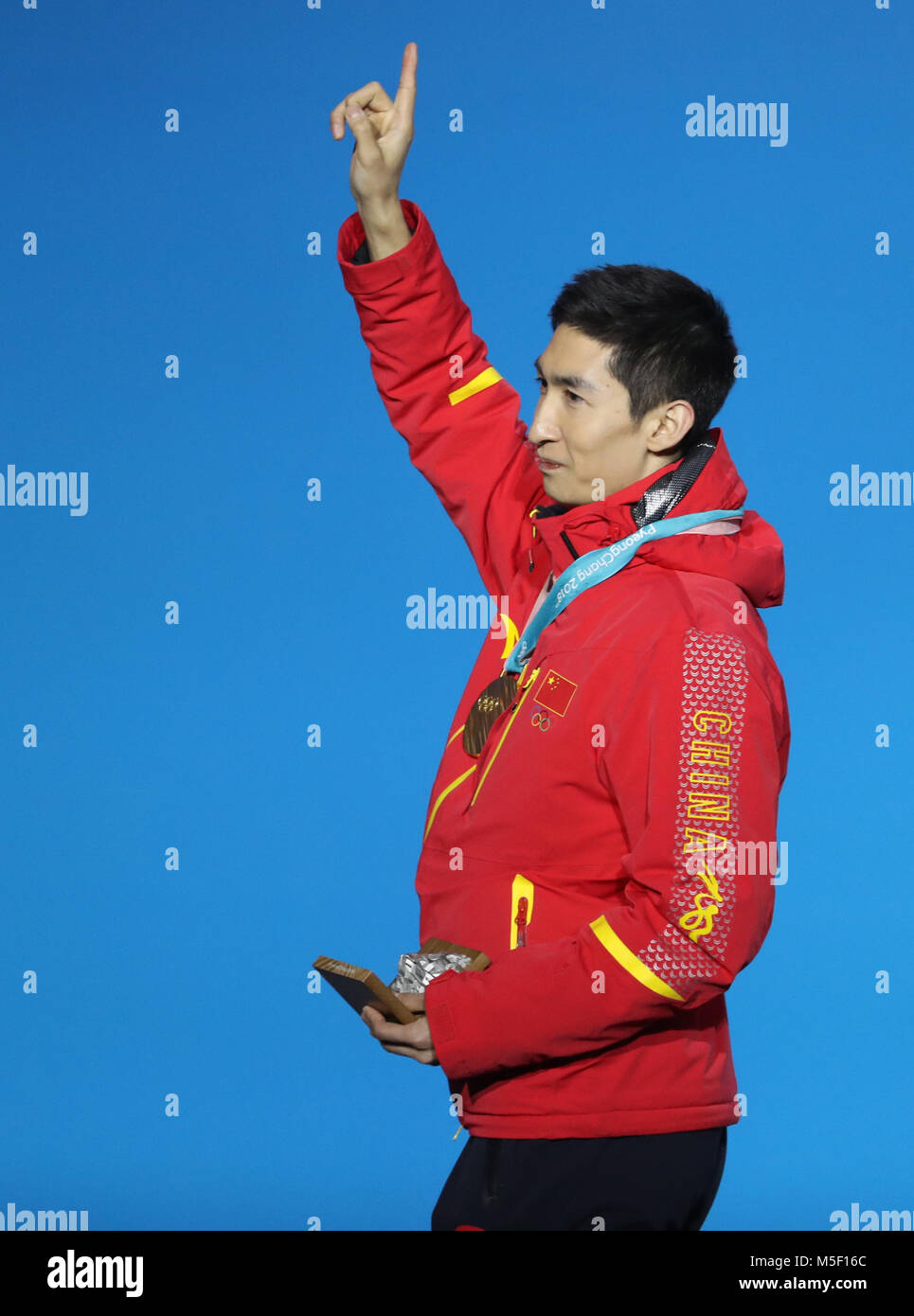 Pyeongchang, South Korea. 23rd Feb, 2018. Gold medalist China's Wu ...