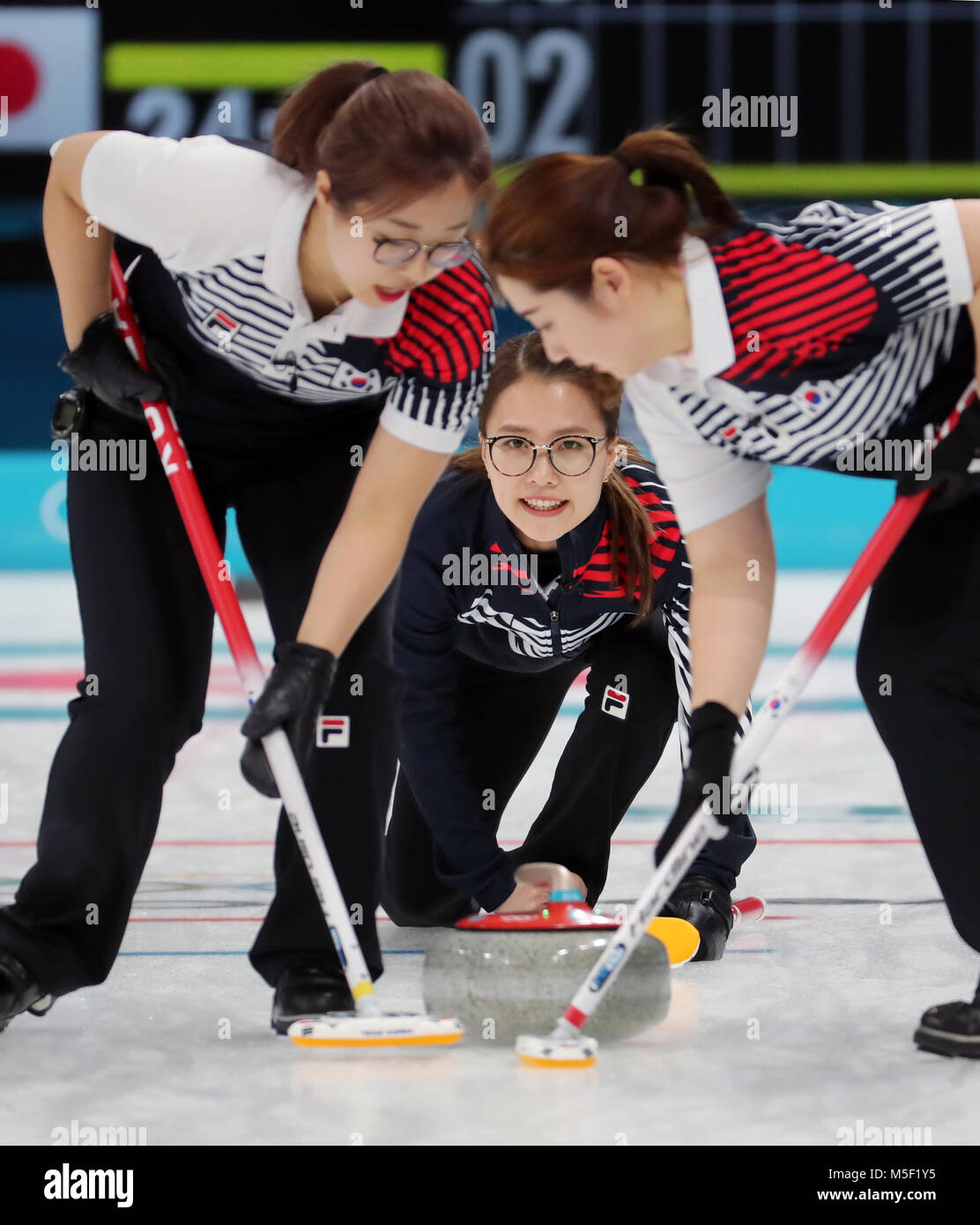Gangneung, South Korea. 23rd Feb, 2018. S. Korea-Japan curling women's ...