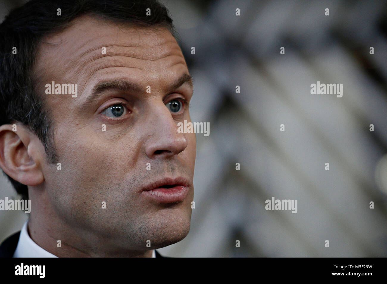 Brussels, Belgium. 23rd Feb 2018. Emmanuel Macron President of France ...