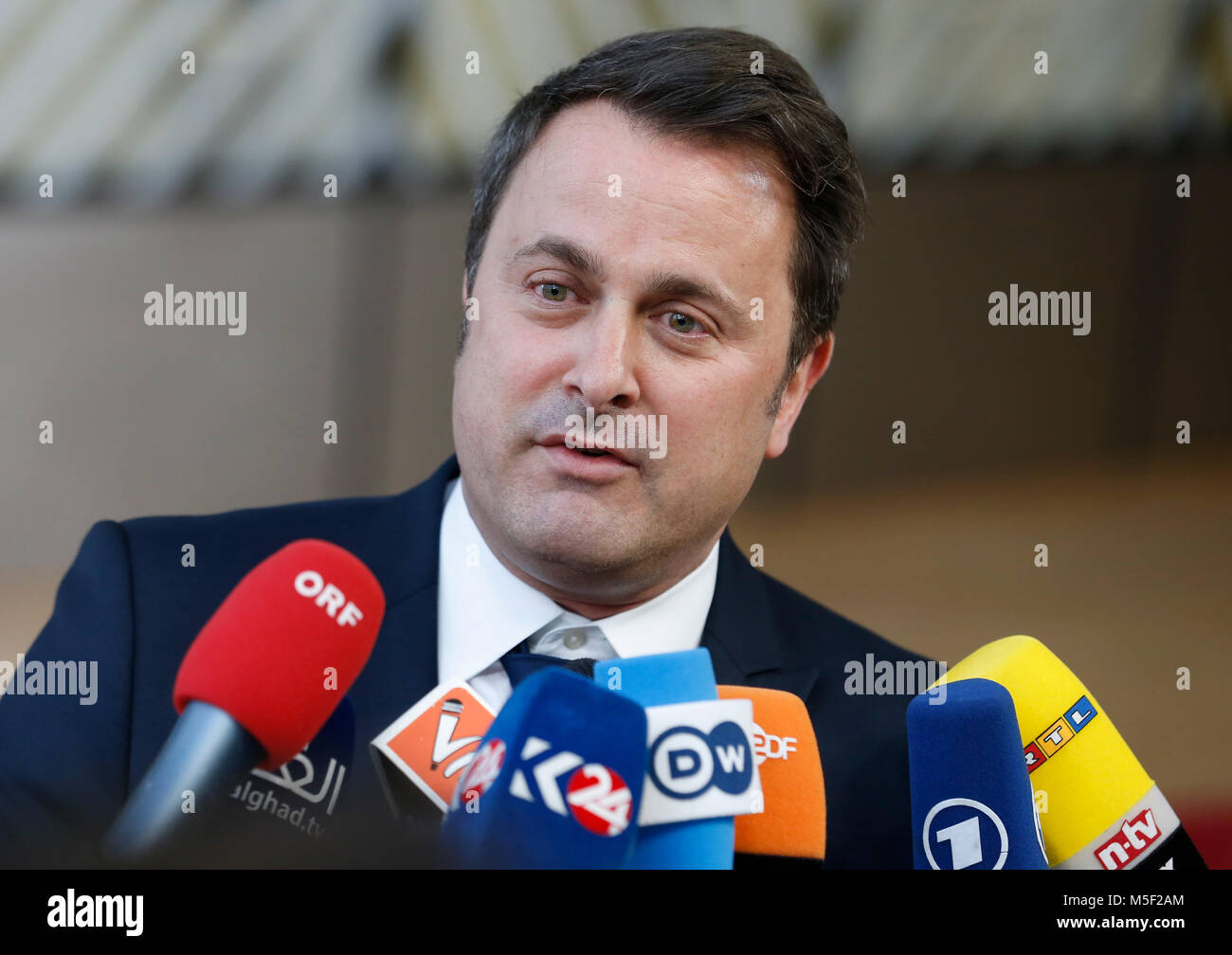 Brussels, Belgium. 23rd Feb, 2018. Luxembourg Prime Minister Xavier ...