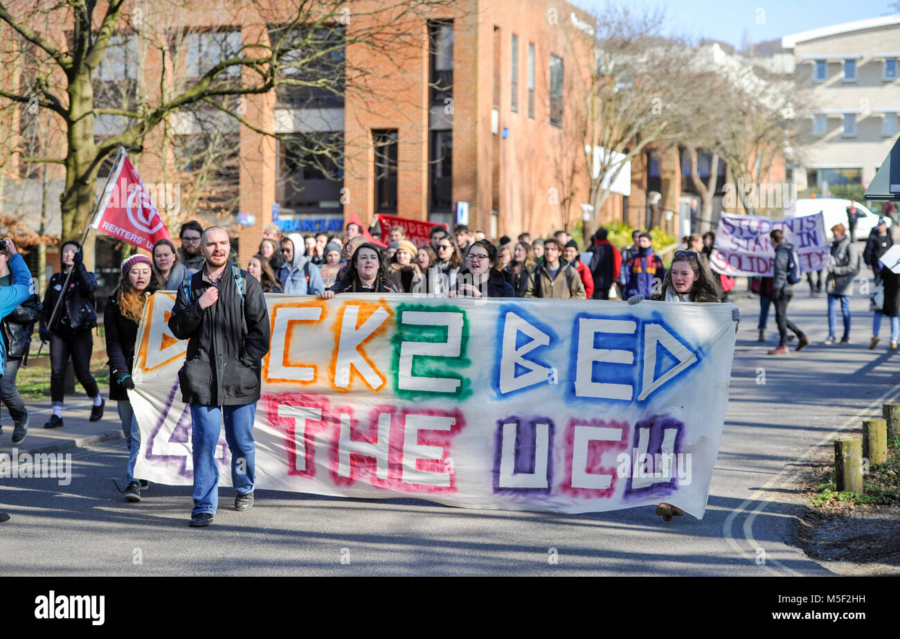 Brighton, UK. 23rd Feb, 2018. Students supporting the walkout by ...