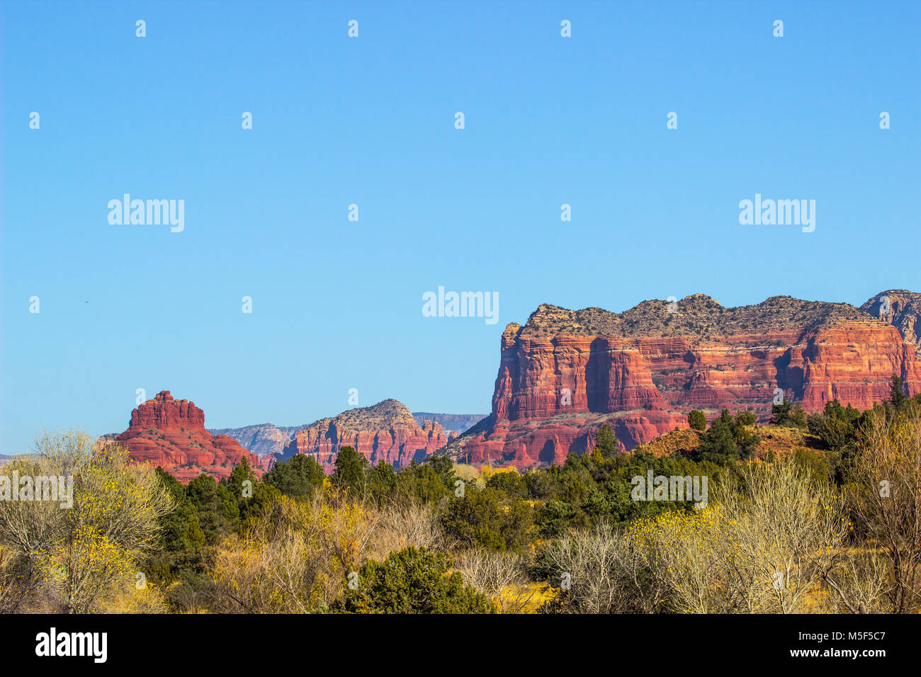 Red Rock Mountains With Geological Layers In Sedona, Arizona Stock ...
