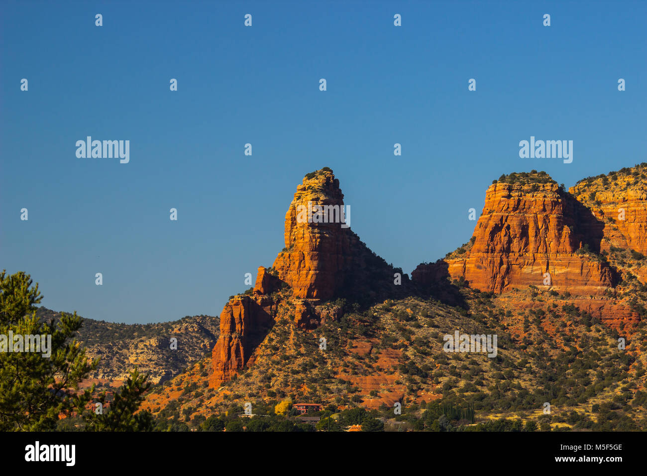 Landscape Of Red Rock Mountains With Geological Layers In Late ...