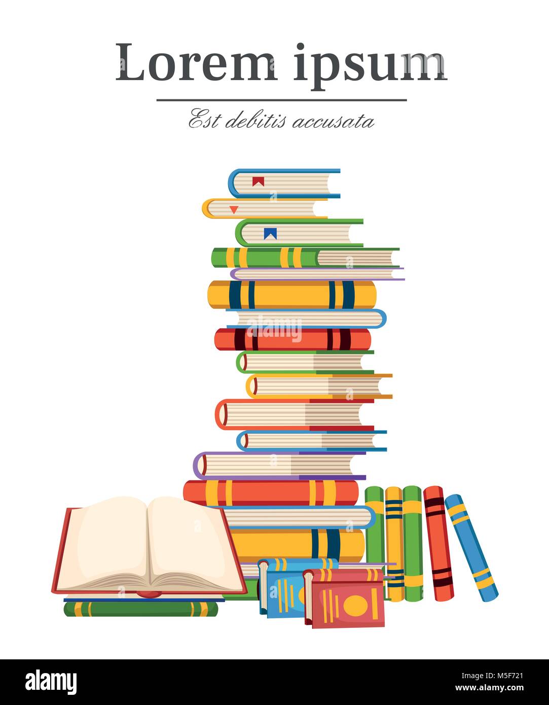 Stack of books education infographic template design with books pile ...