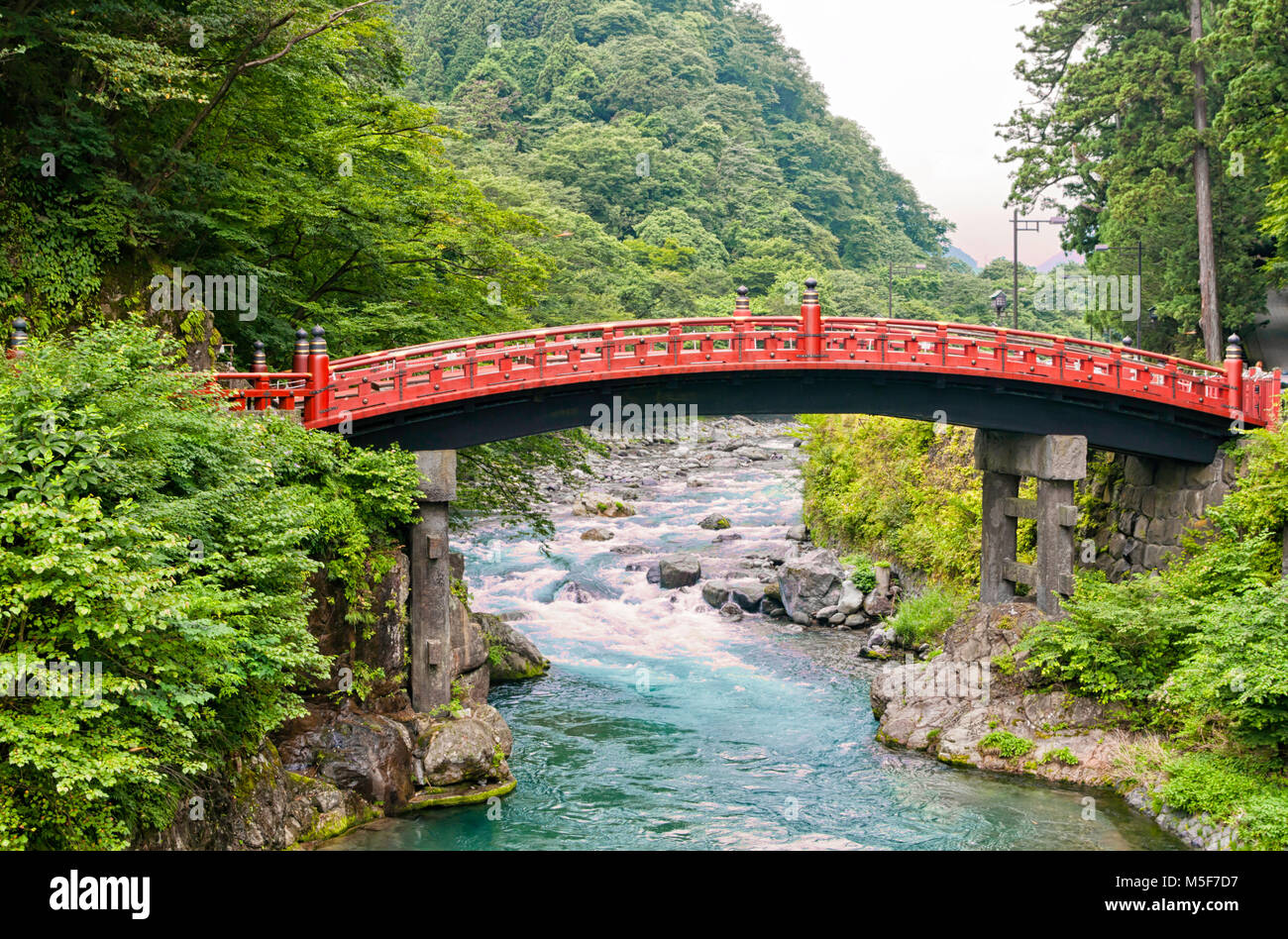 Shinkyo bridge, Tochigi Prefecture, Nikko. Historic Japanease bridge ...