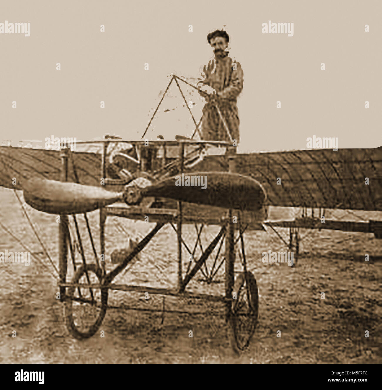 Historic aeronautics, balloons and flying machines - Bleriot on front ...