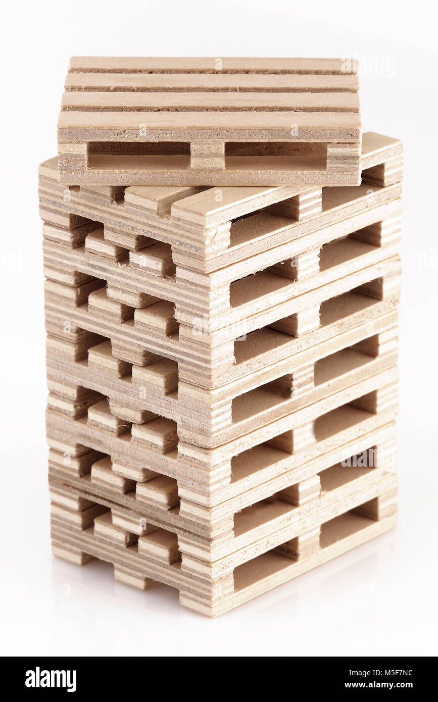 Wooden pallets on white background Stock Photo - Alamy