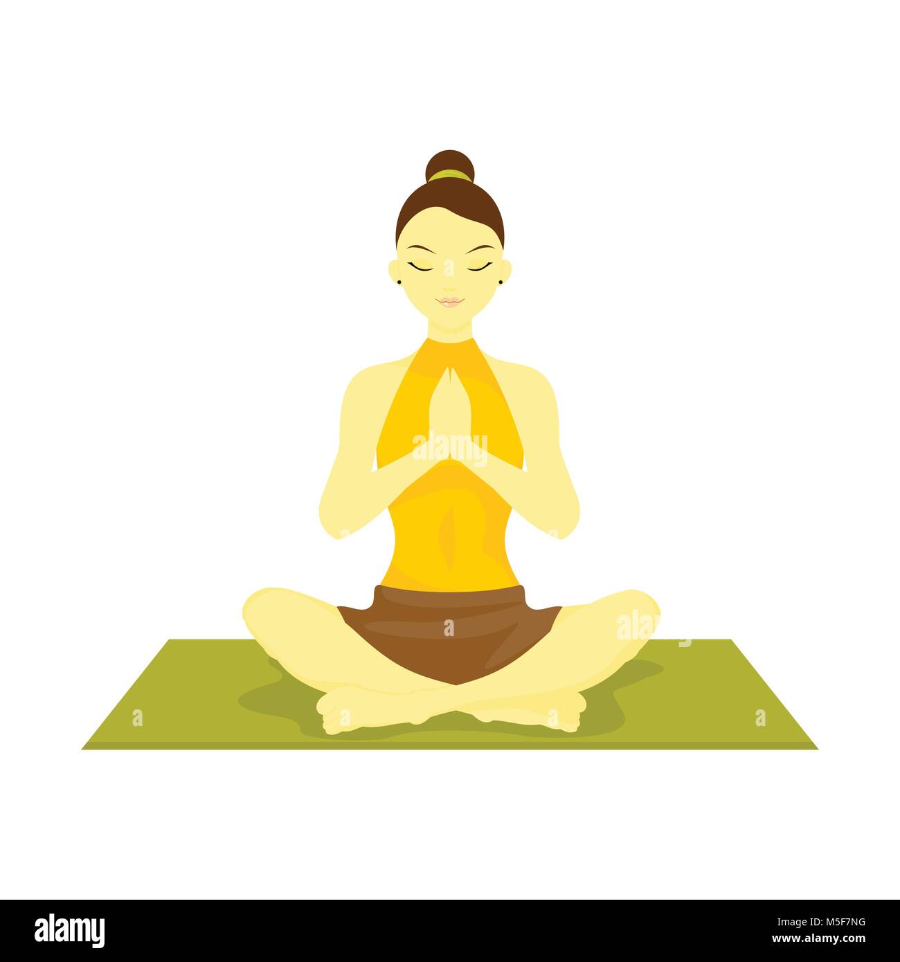 Lotus Prayer Pose Yoga Meditation Vector Illustration Graphic Design ...