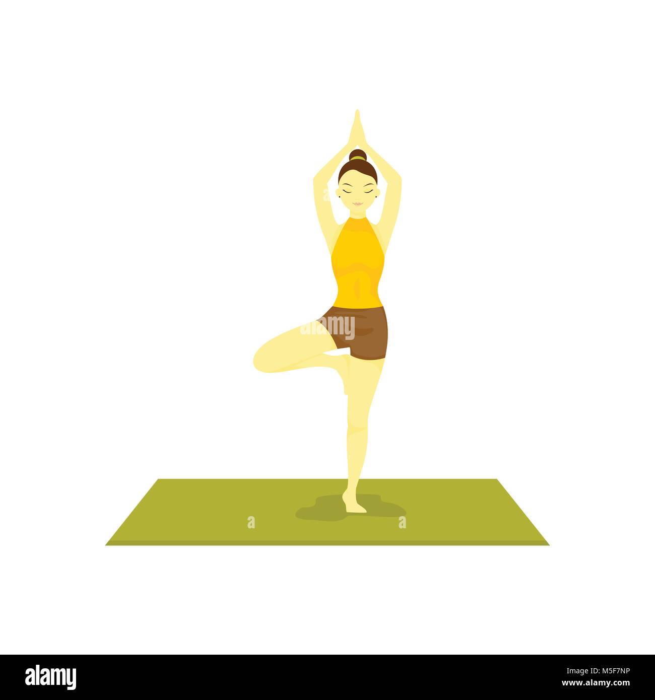 Standing Buddhism Prayer Pose Yoga Meditation Vector Illustration ...