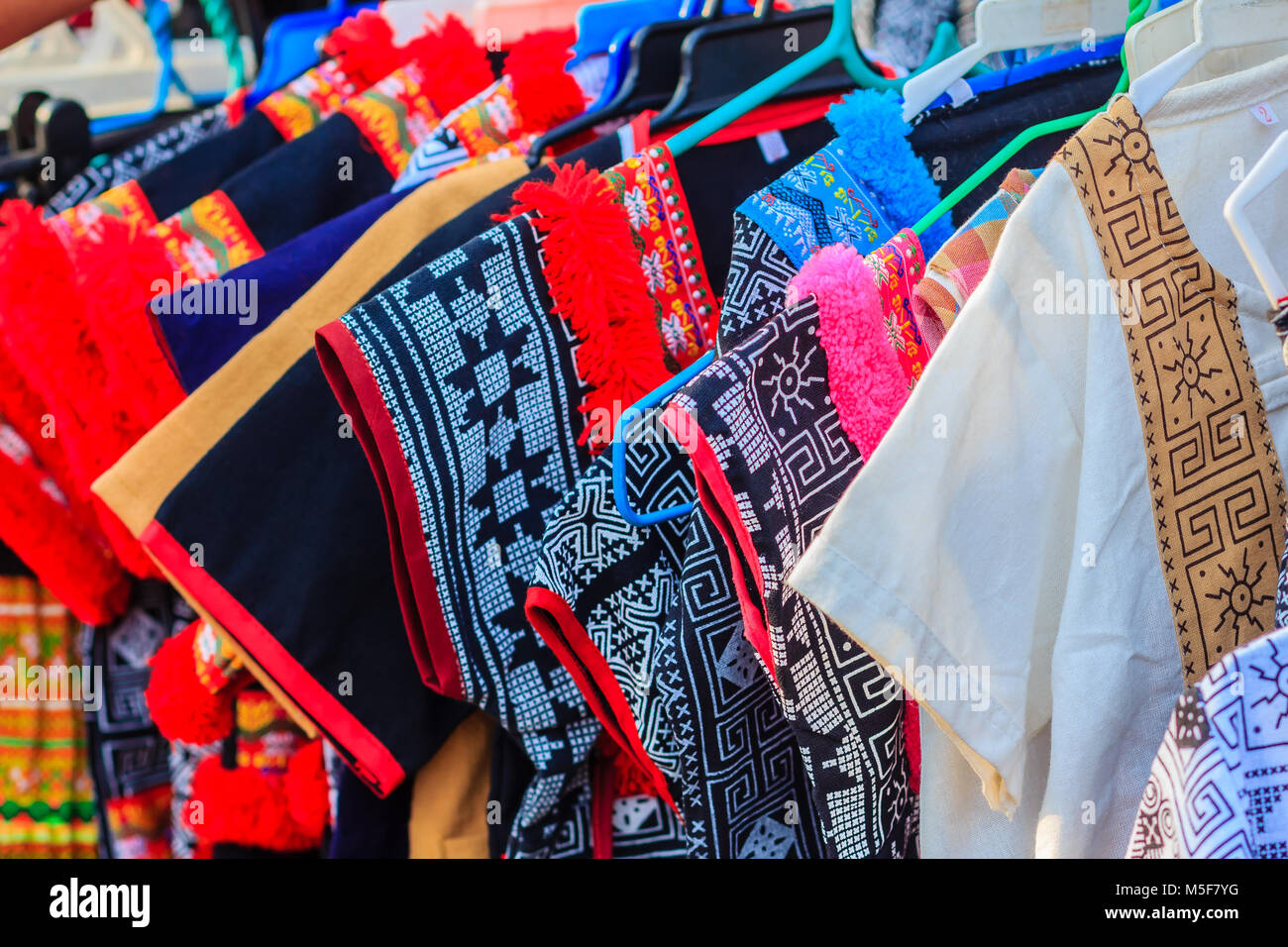 Beautiful Thai tribal clothes and tribal textile style in the northern ...