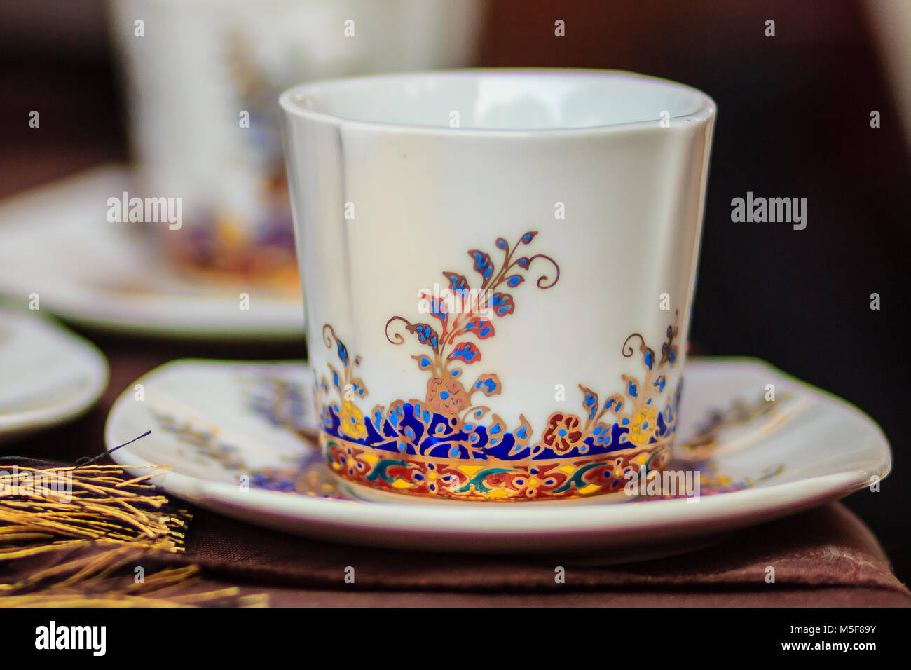Vintage Thai's style porcelain coffee cup handmade. Beautiful ...