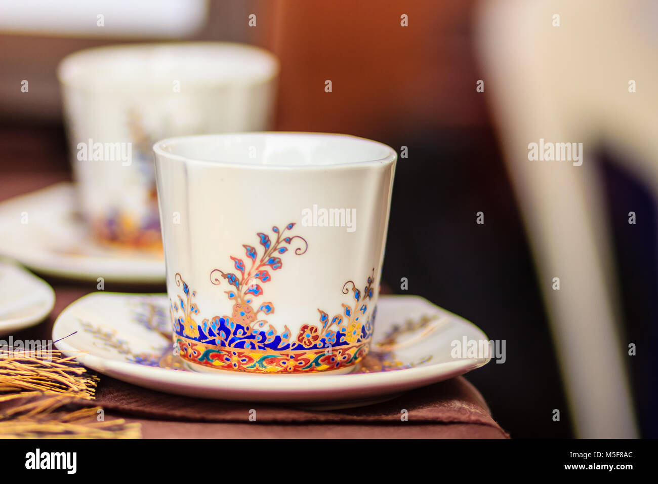 Vintage Thai's style porcelain coffee cup handmade. Beautiful ...