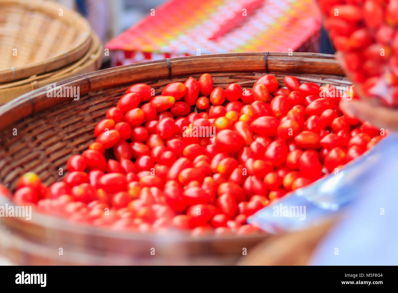 Fresh Sweet Cherry Tomatoes (Solanum lycopersicum L. var. cerasiforme ...